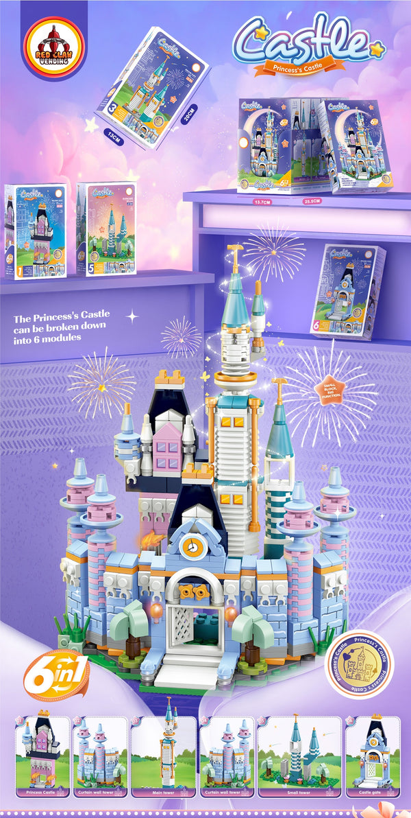Princess’s Castle Block Set – 5x8" Boxed Builds (6-Pack) – Red Claw Vending
